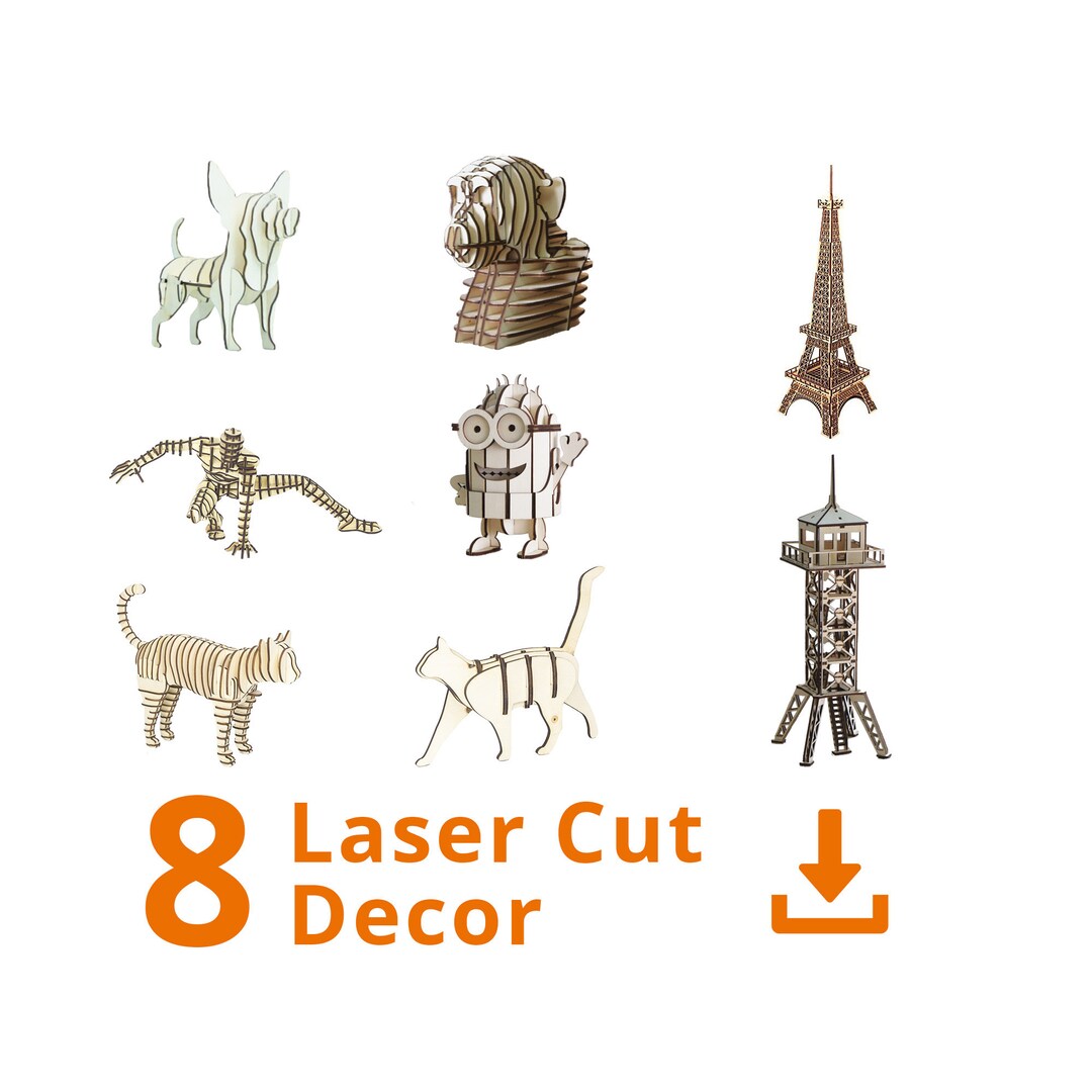 8 Pieces Laser Cut Decor Bundle | Digital Download | Cdr/dxf/eps/ai - Etsy