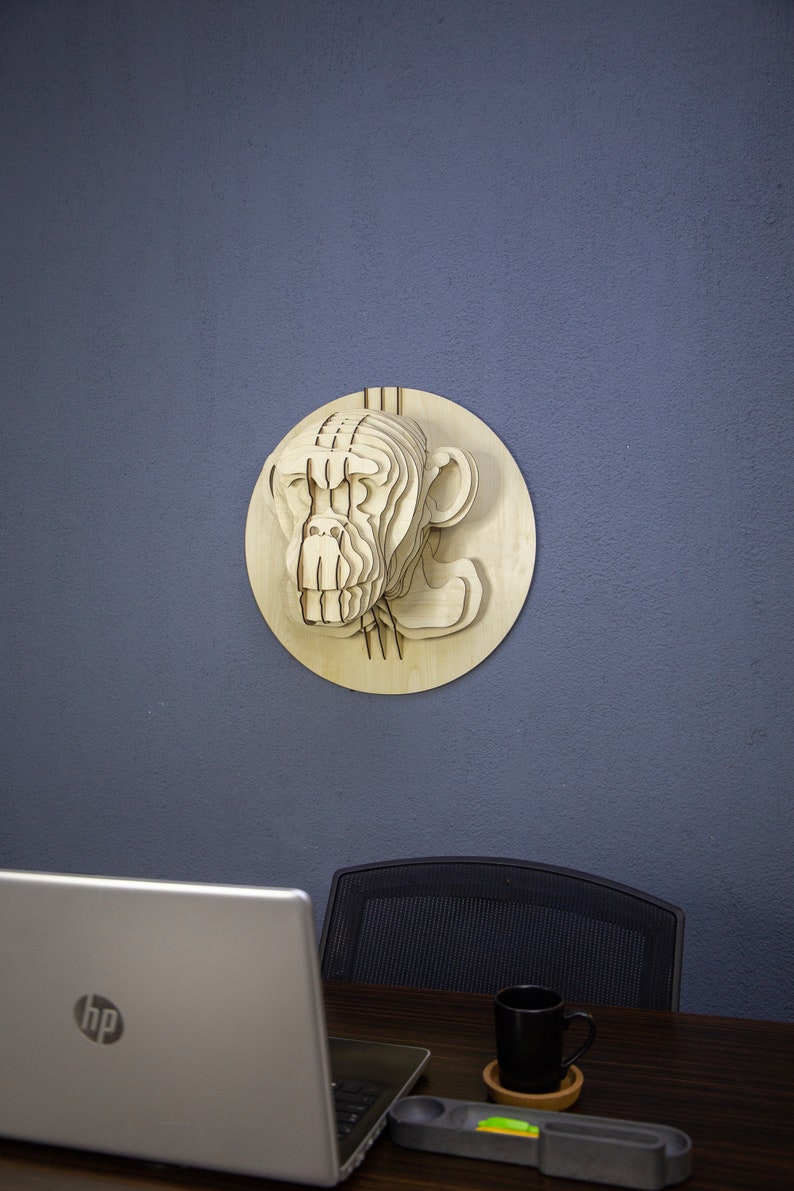 Monkey Head Wall Decor Laser Cut File | Digital Download | CDR/DXF/EPS ...