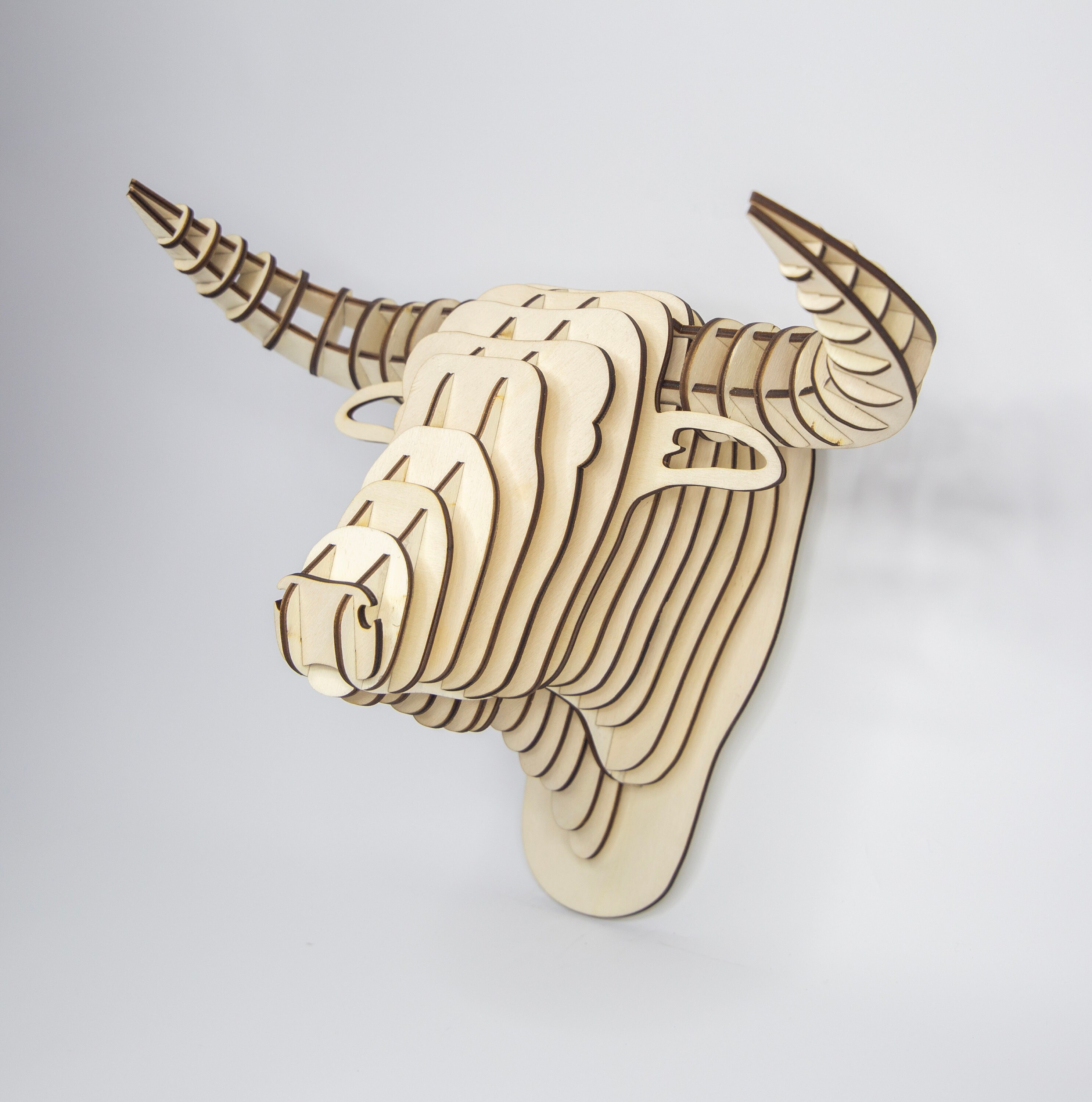 Wooden Bull Head Trophy Laser Cut File | Digital Download | CDR/DXF/EPS ...