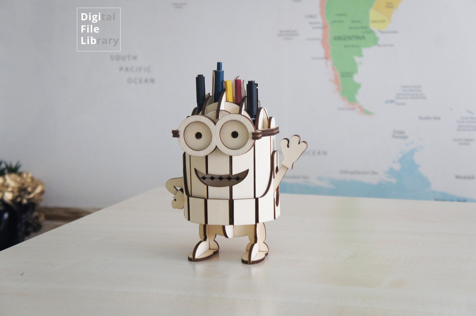 Minion Pencil Holder 3D Model Laser Cut File | Digital Download | Cdr ...