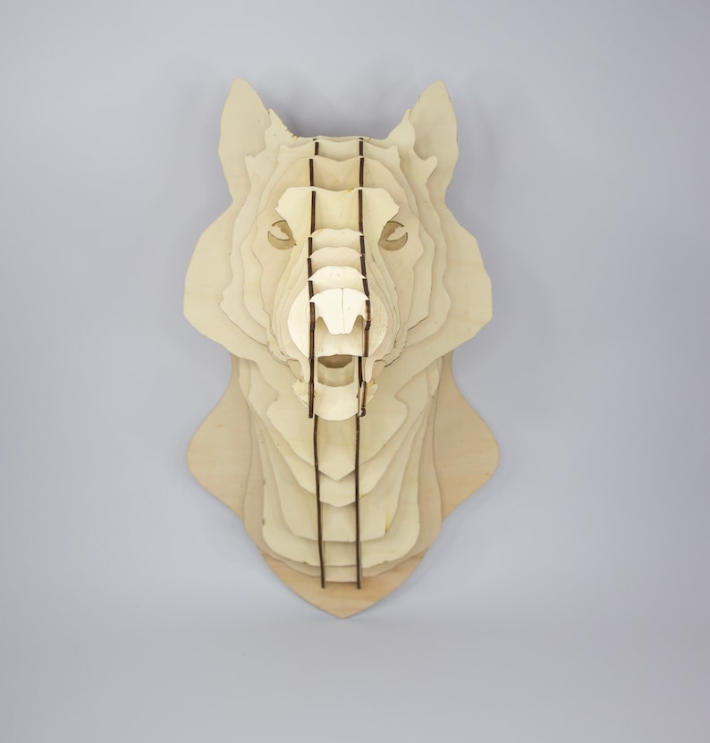 Wooden Wolf Head Trophy Laser Cut File Digital Download CDR/DXF/EPS - Etsy