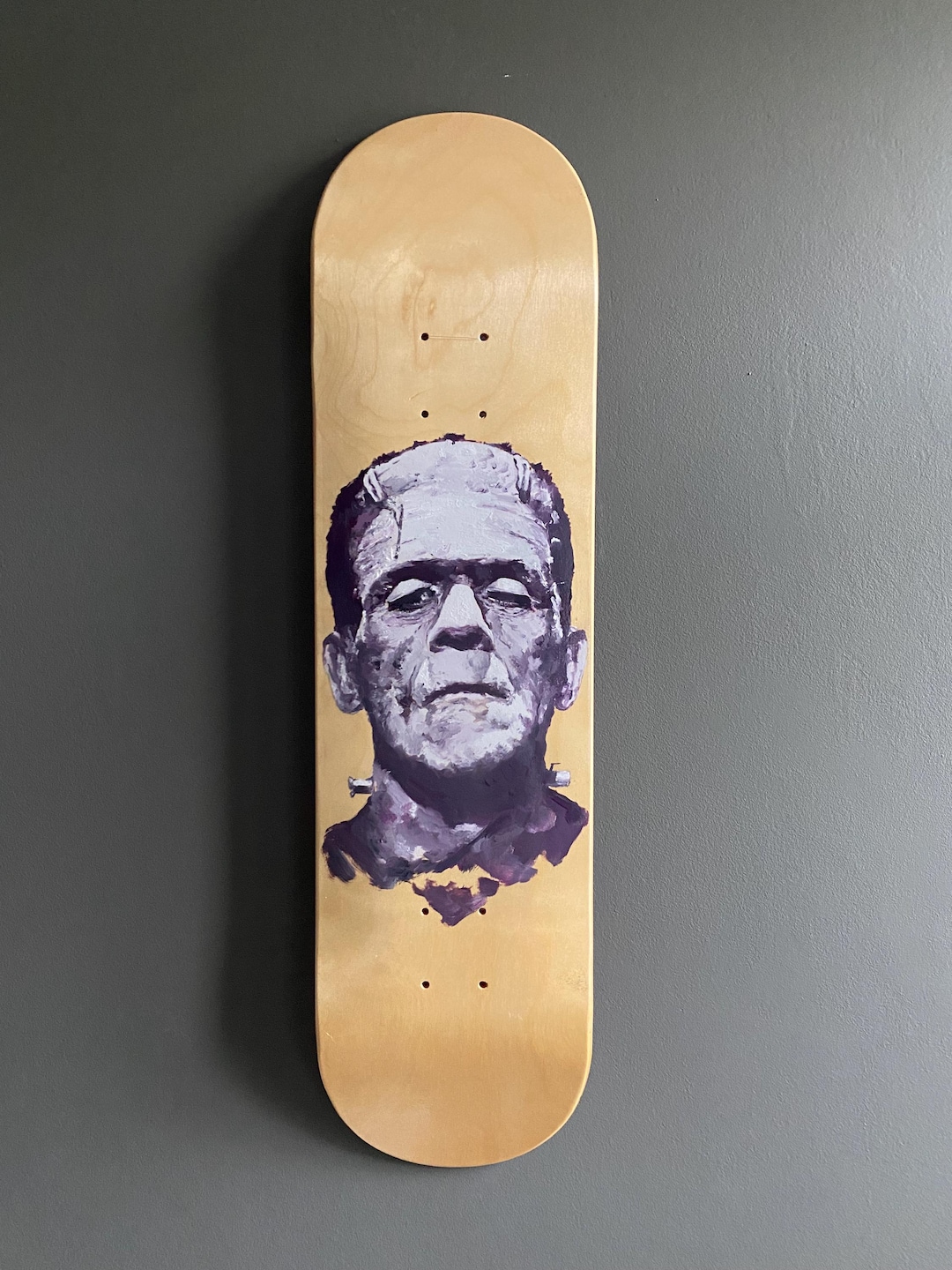 Purple Variant Frankenstein's Monster Skateboard Deck Oil Painting on ...