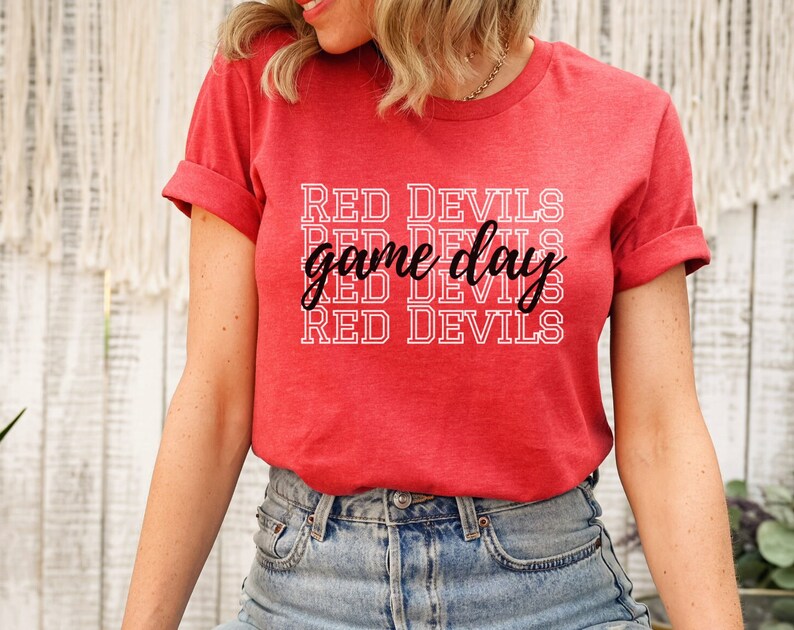 Custom Game Day Shirt, Red Devils Game Day Shirt, Team Game Day Shirt ...