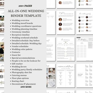 All-in-one Wedding Day Binder Template, Wedding Organizer, Wedding Day ...