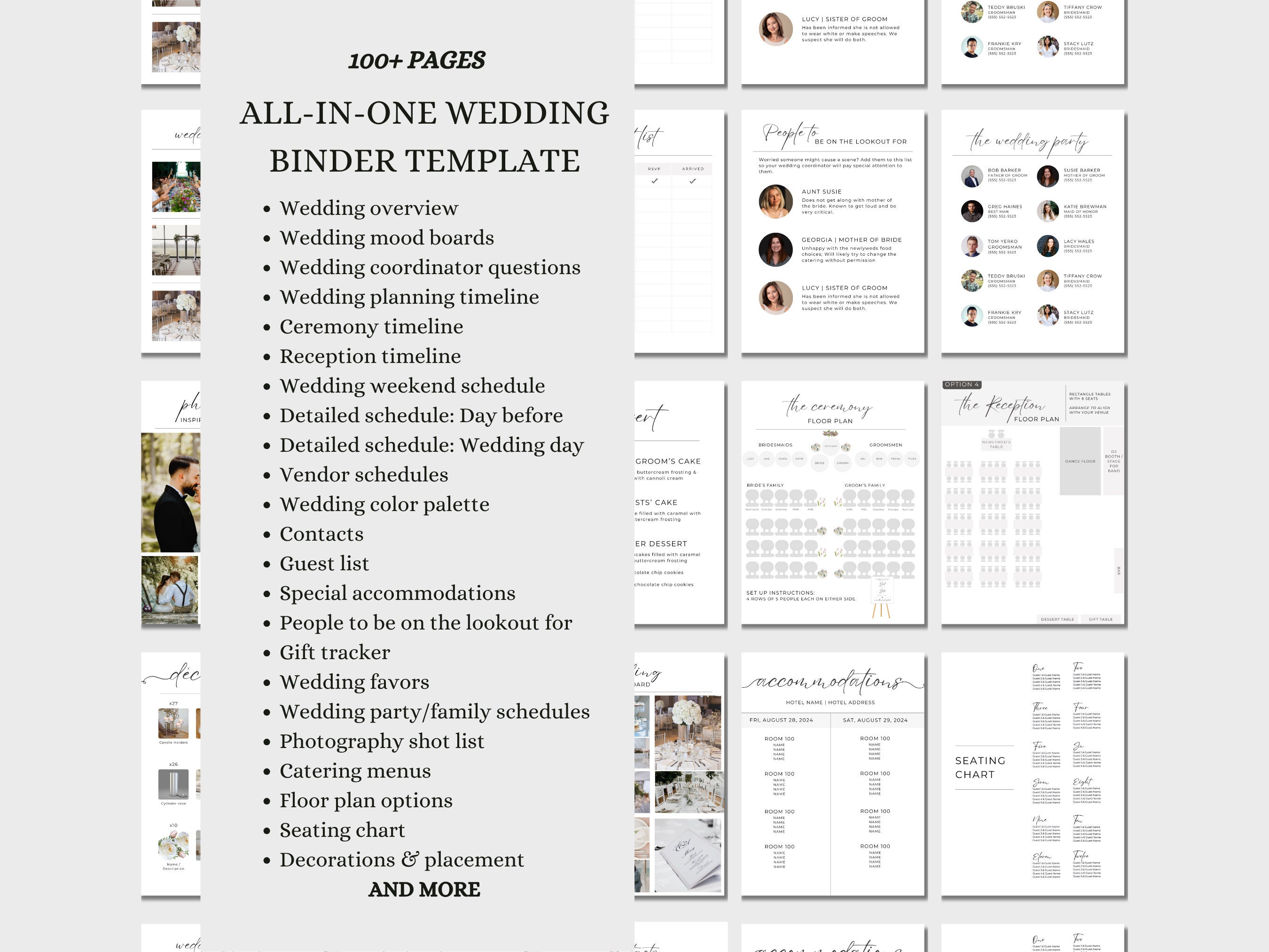 Wedding Day Binder Template, Customizable Canva Planner (digital ...