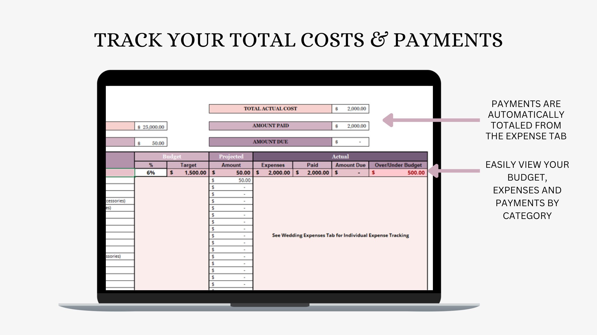 Wedding Budget Planning Spreadsheet | Digital Wedding Budget Planner ...