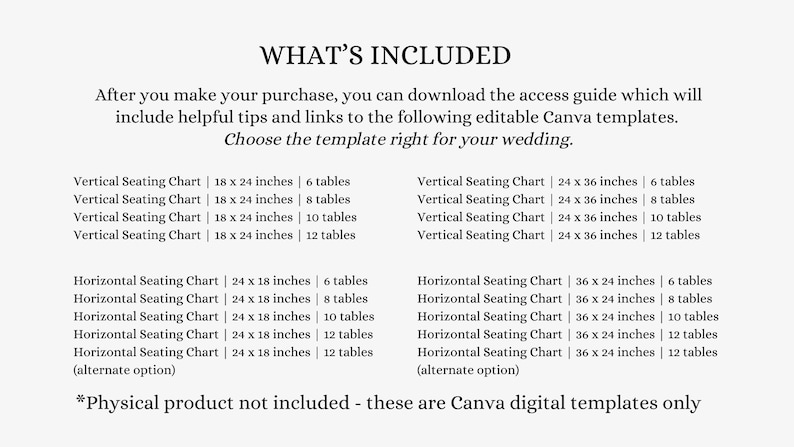 Modern Wedding Seating Chart Template, Editable Canva Sign (digital ...