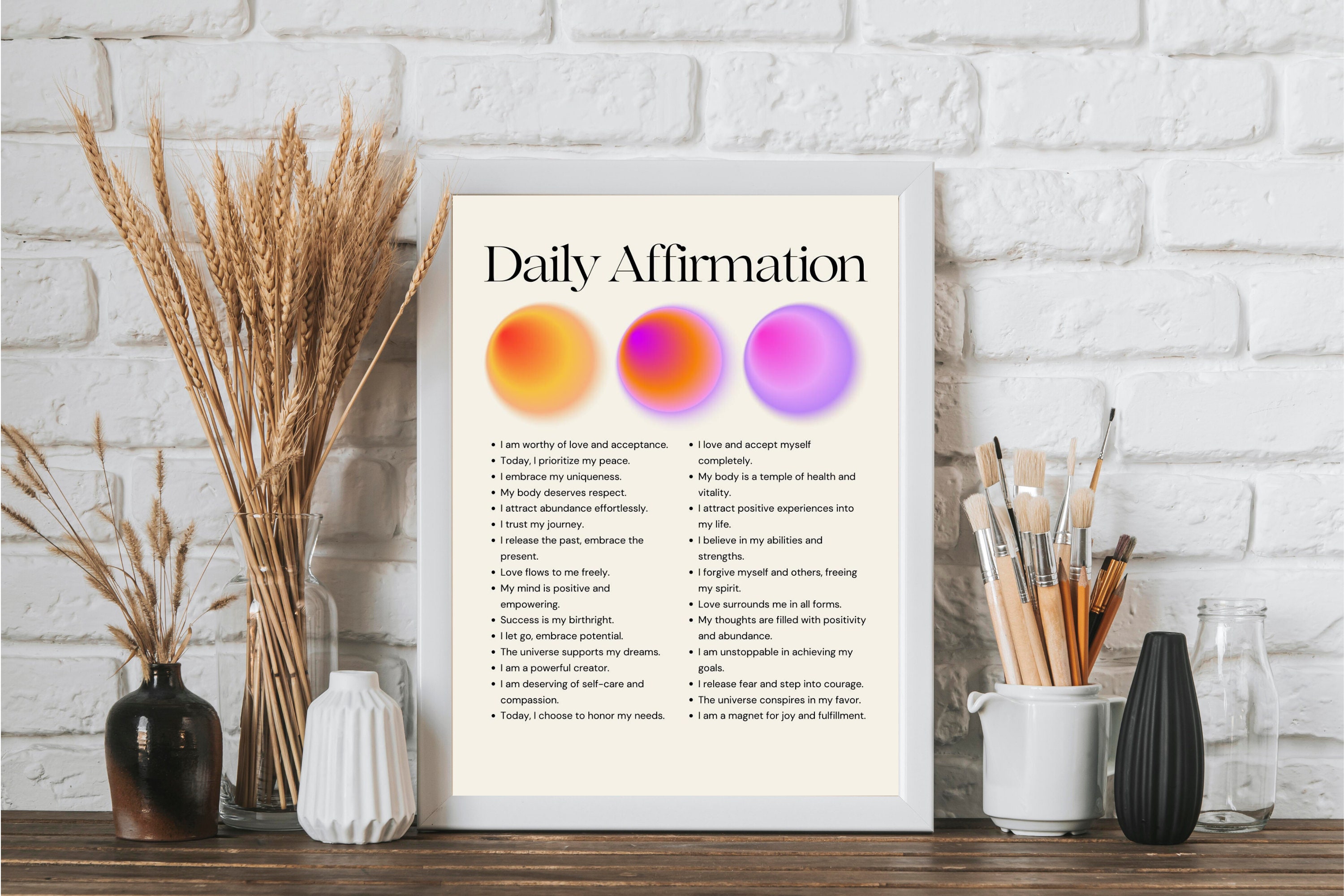 Positive Affirmation Wall Art Printable Daily Affirmations Poster ...
