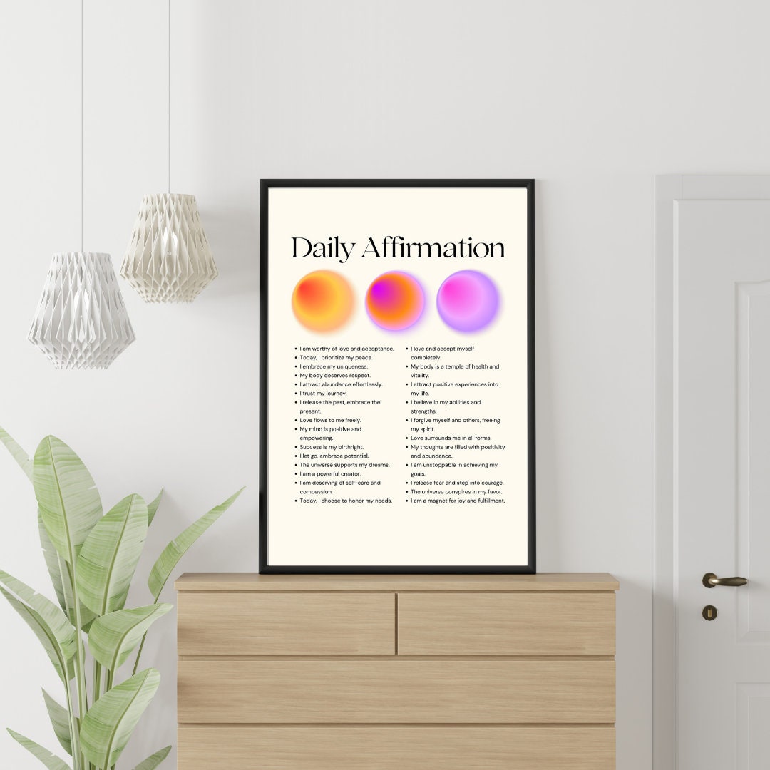 Positive Affirmation Wall Art Printable Daily Affirmations Poster ...