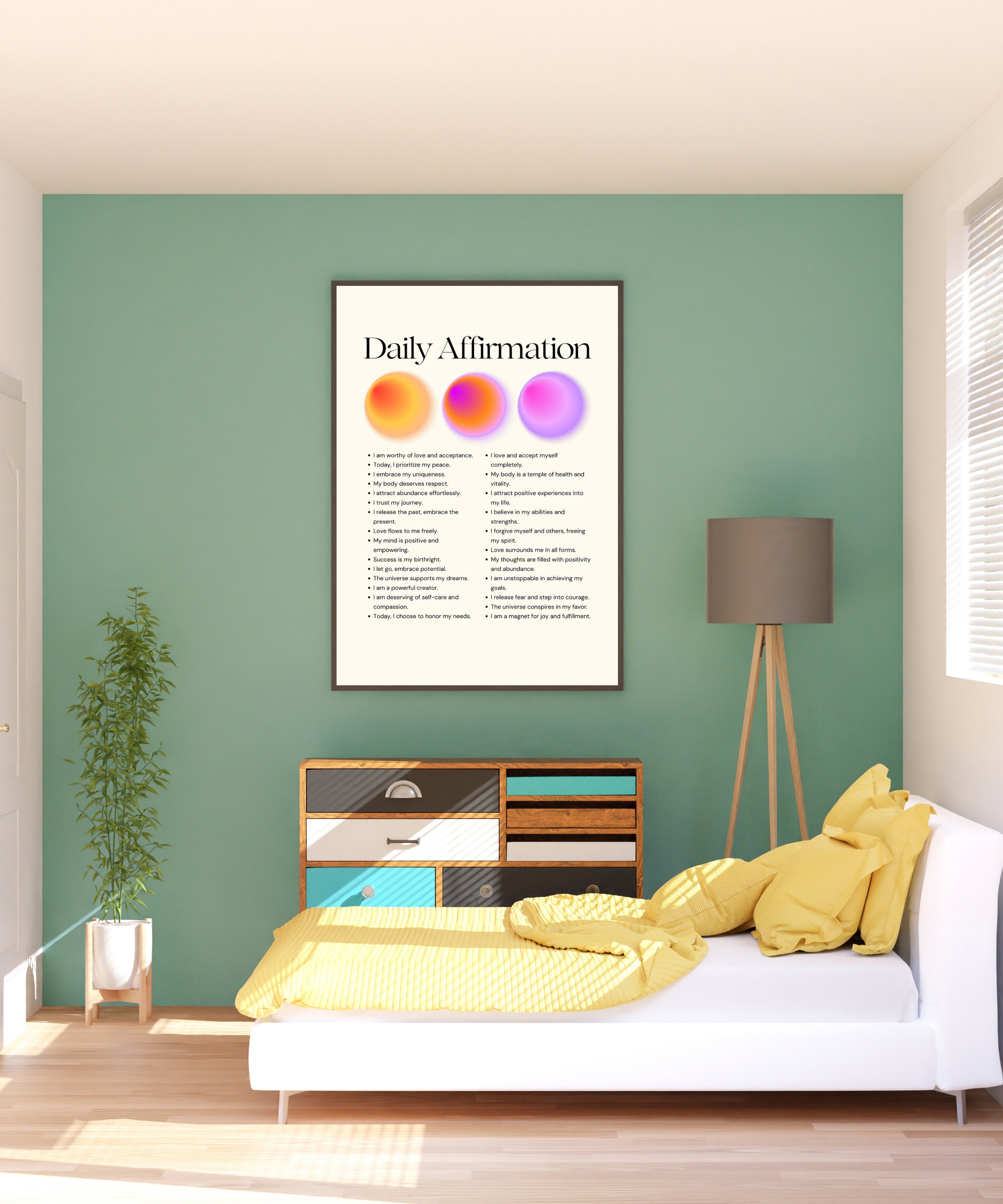 Positive Affirmation Wall Art Printable Daily Affirmations Poster ...