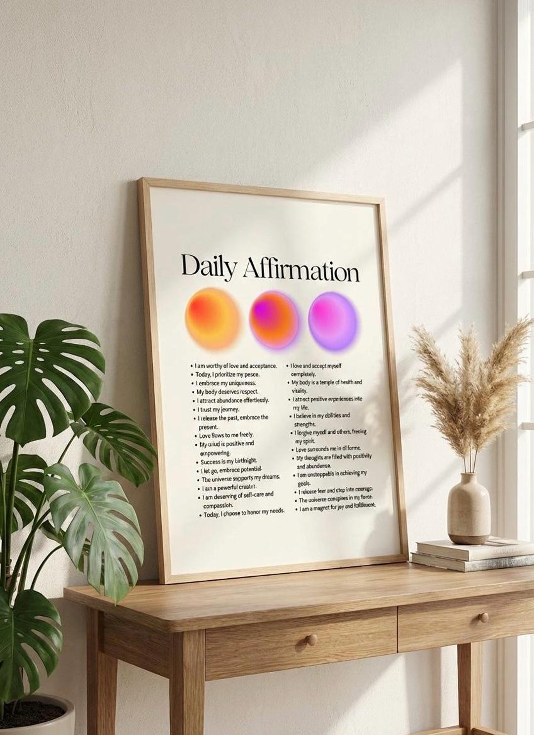 Daily Affirmation Poster, Motivational Wall Art (digital Download) - Etsy