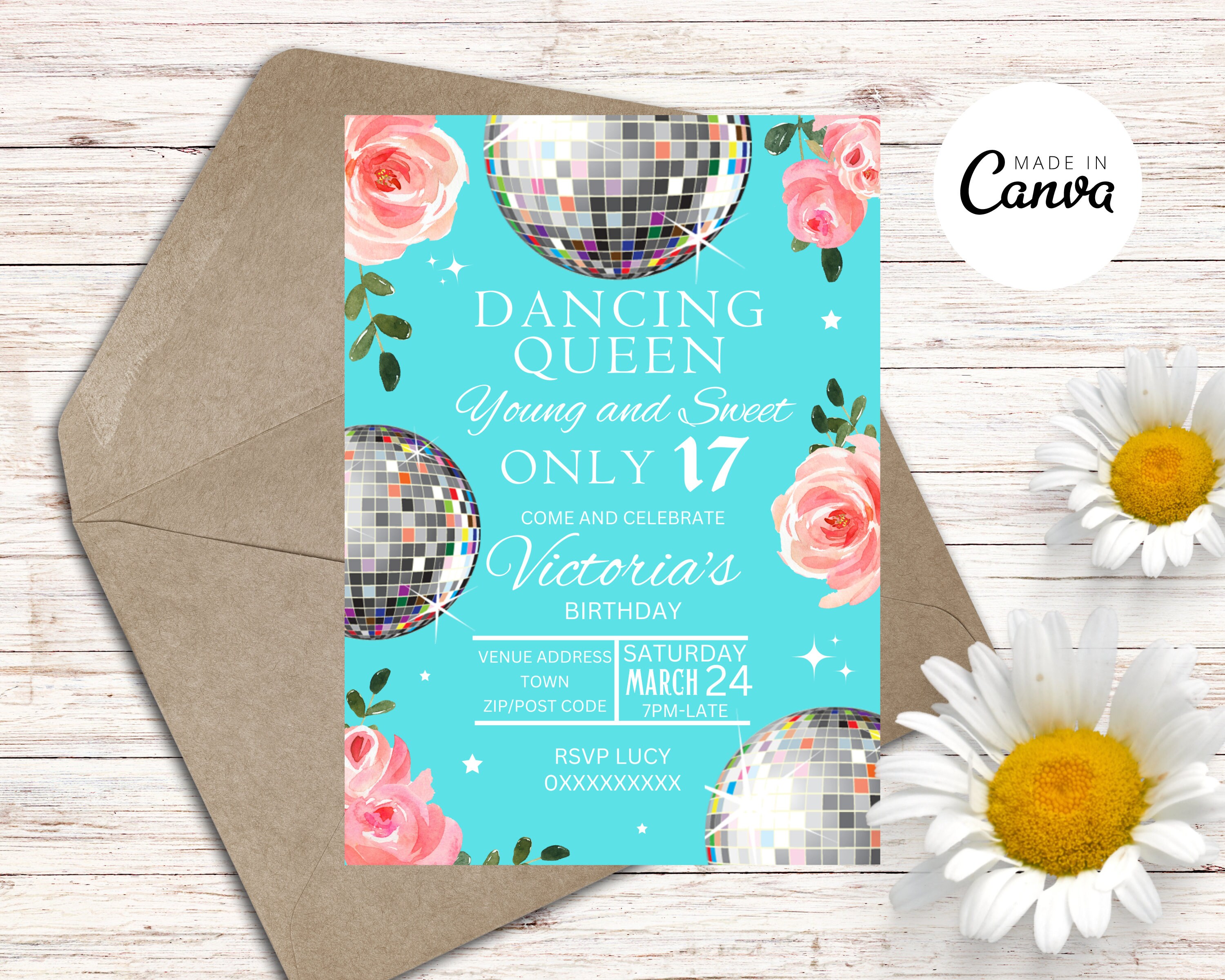 Dancing Queen Editable Digital Download Invitation Instant Download - Etsy