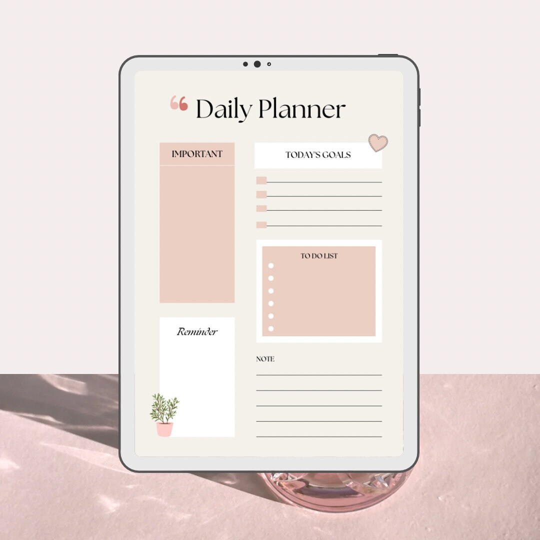 Daily Planner Todays Goals - Etsy