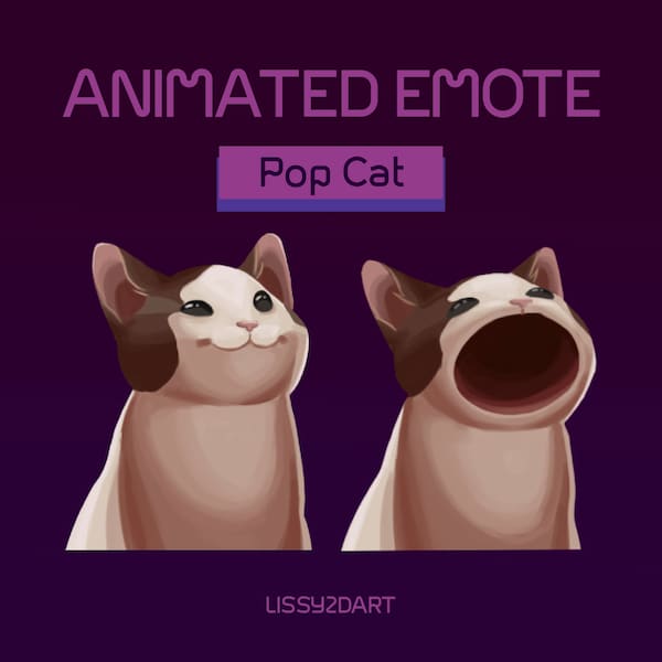 Pop Cat Emote - Etsy