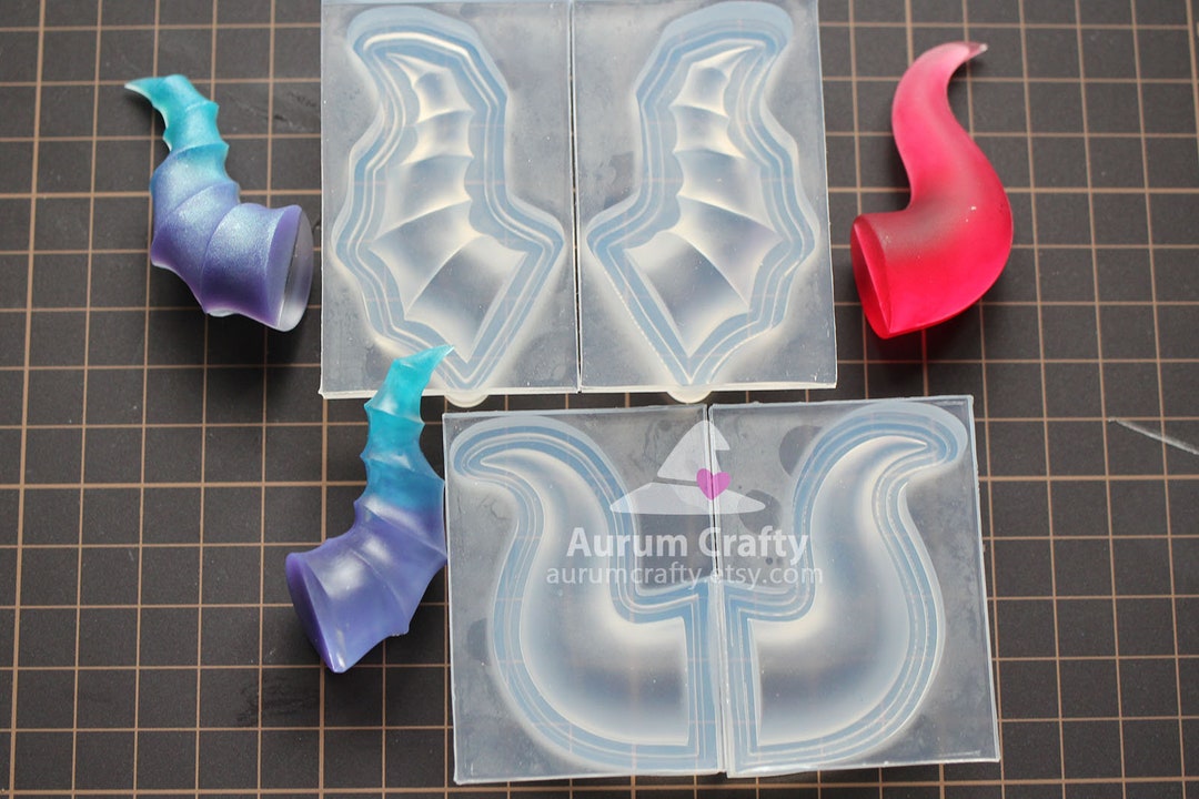 Handcrafted Silicon Mould of Curved and Thread Horn of Unicorn or Devil ... Handcrafted Silicon Mould of Curved and Thread Horn of Unicorn or Devil ...