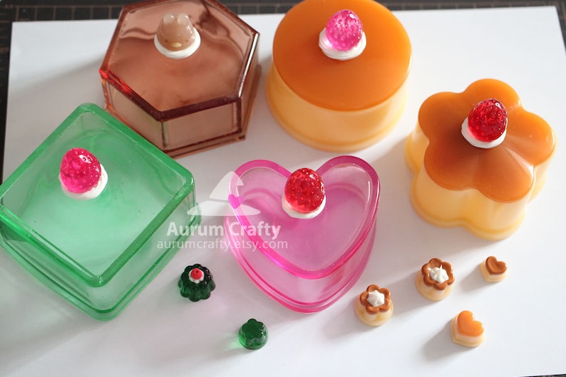 3D Pudding Storage Box Silicone Mold With Lid, Multi-shape Resin Mold ...