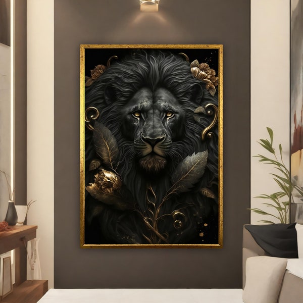 Lion Canvas - Etsy