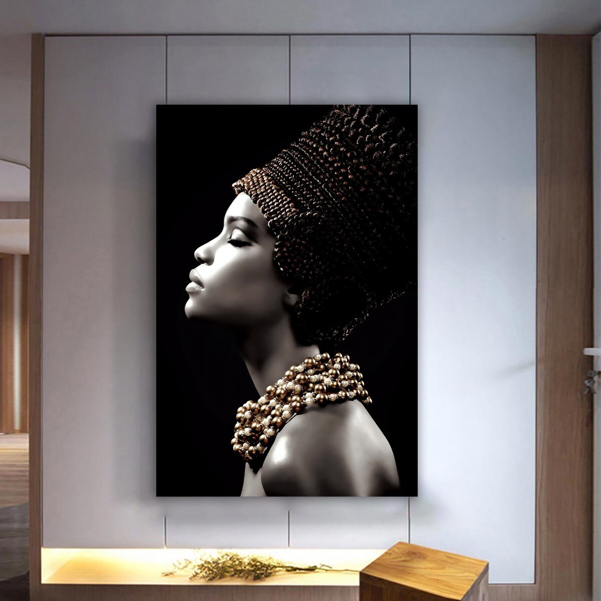 Ethnic Girl Canvas Wall Art, African Woman Canvas Print Art, African Girl Art Canvas Printing ...