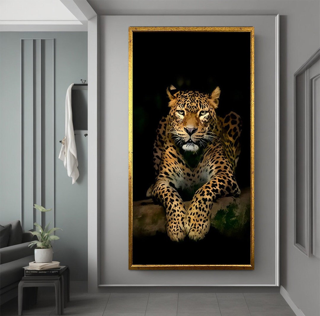 Leopard Slat Canvas Painting, Leopard Pattern Art, Tiger Wall Decor ...