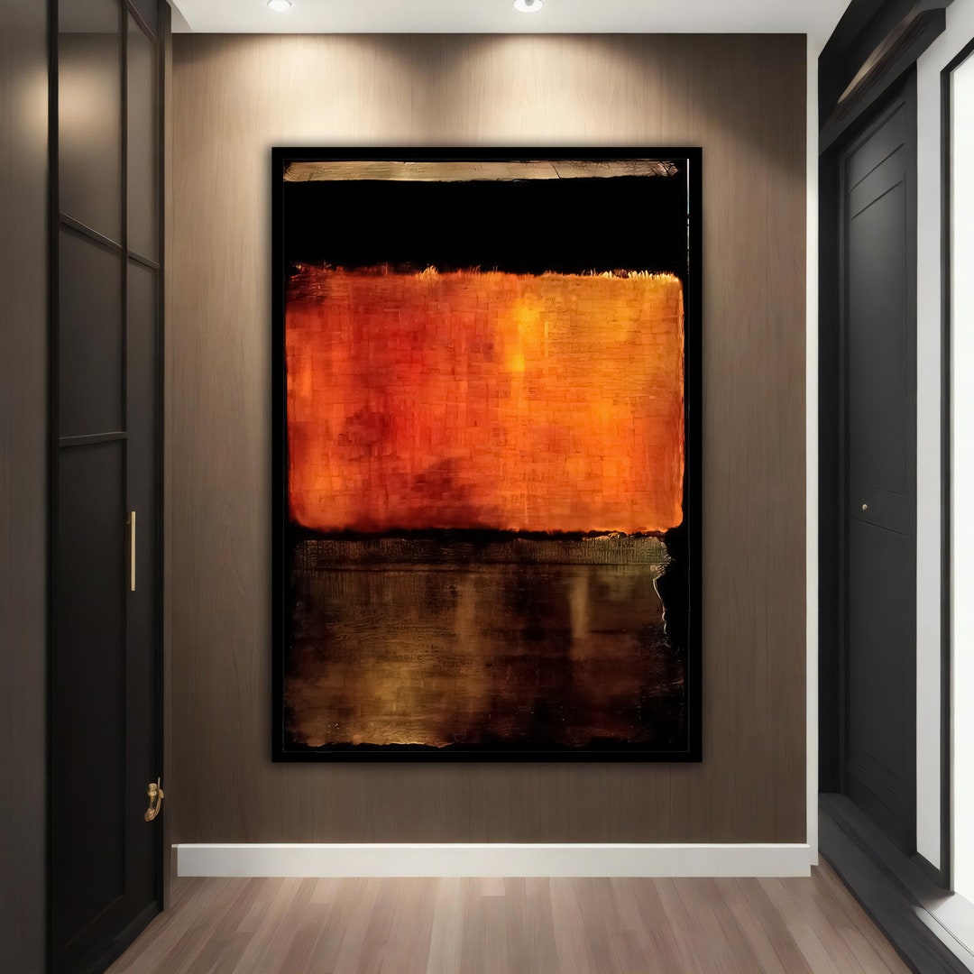 MARK ROTHKO Orange Canvas, Minimalist Wall Decor, Abstract Canvas Painting, Orange and Black ...