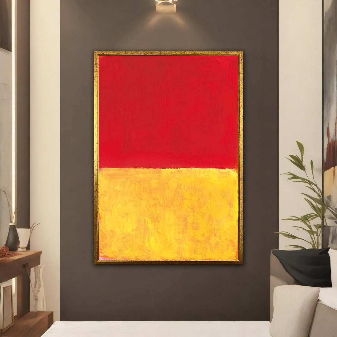 Yellow Red Abstract Canvas, Mark Rothko Yellow Red Art, Framed Abstract ...