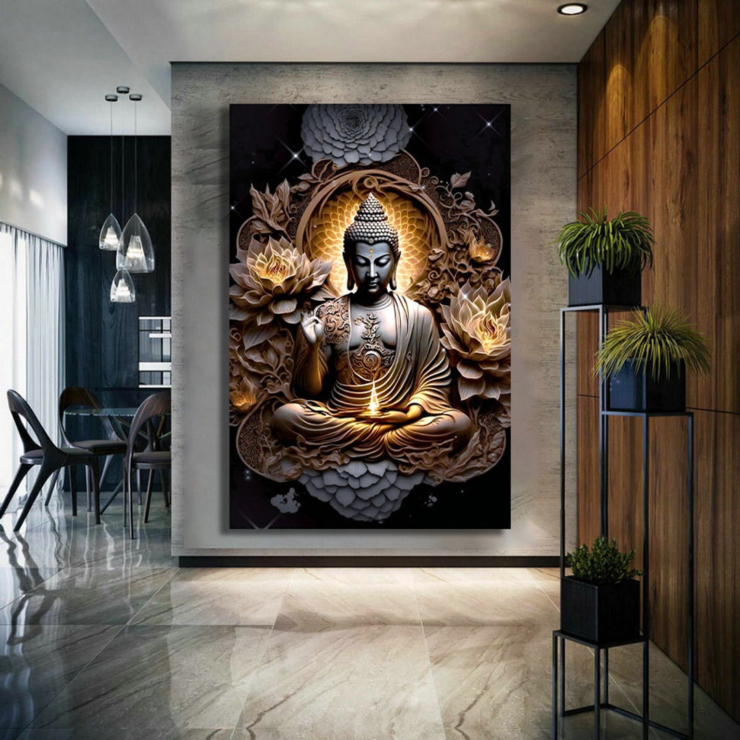 Buddha Canvas, Print, Wall Art Canvas Design, Ready to Hang Decoration ...