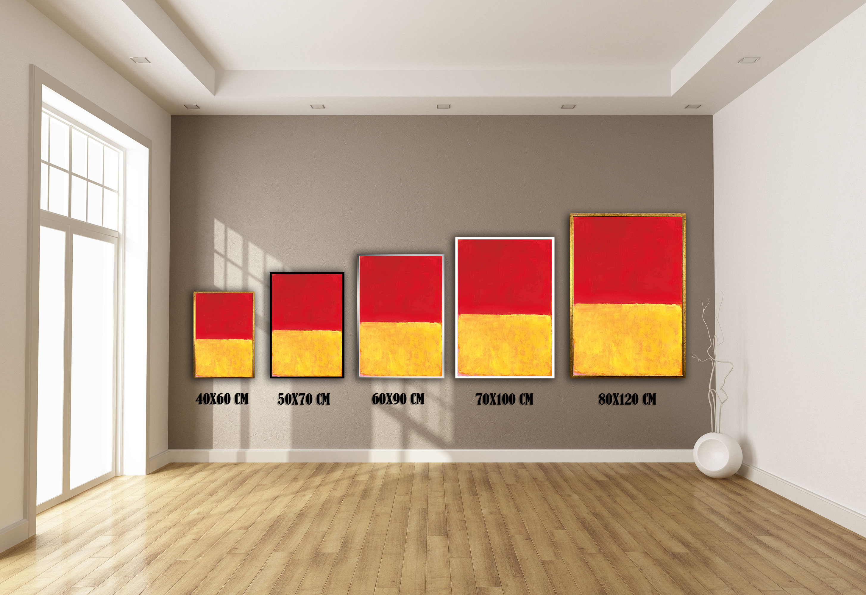 Yellow Red Abstract Canvas Mark Rothko Yellow Red Art Framed - Etsy