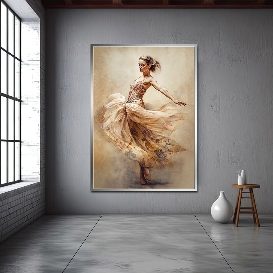 Pink Ballet Woman Painting,ballet Poster,dance Woman Art,printed ...