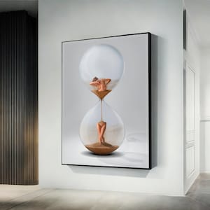Female Hourglass Art, Surreal Hourglass Painting, Abstract Hourglass ...