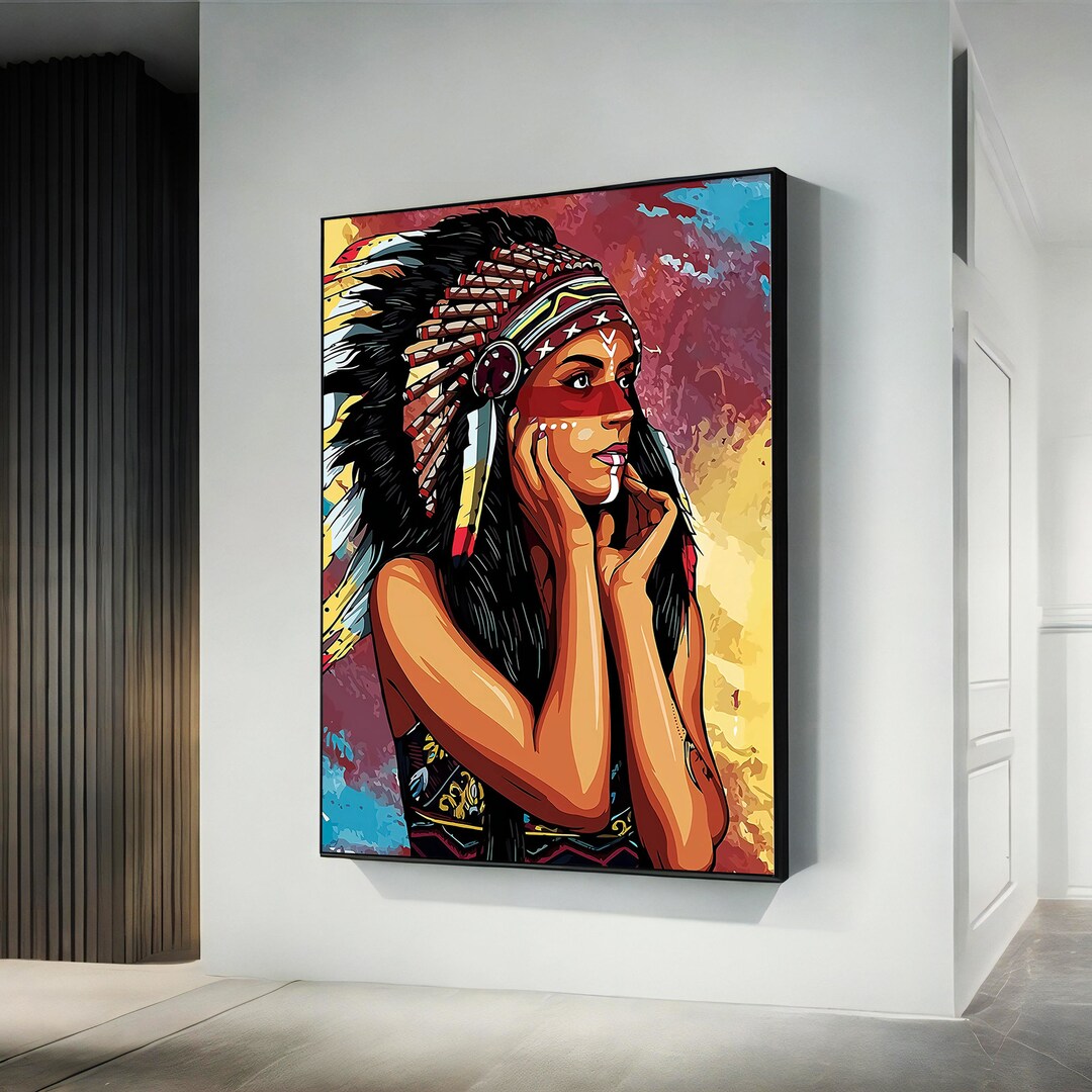 Native American Woman Canvas, Afro American Art, Native American Poster ...
