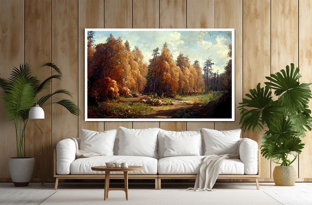 Tree Canvas Painting, Tree Landscape Art, Distressed Landscape Poster ...