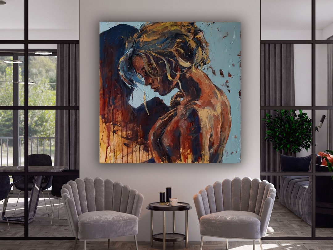 Lovemaking Couples Wall Decor,sensual Lovers,romantic Couples Wall Ar ...