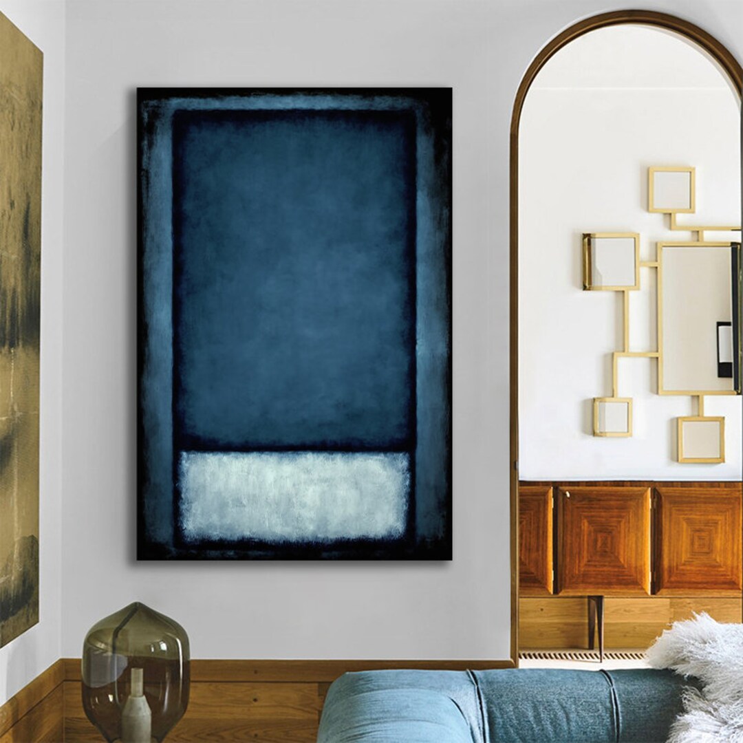 Blue&grey Mark Rothko Wall Art, Mark Rothko Style Canvas Painting ...