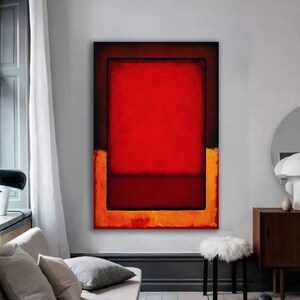 Mark Rothko Red Canvas, Rothko Reproduction, Rothko Canvas,orange ...