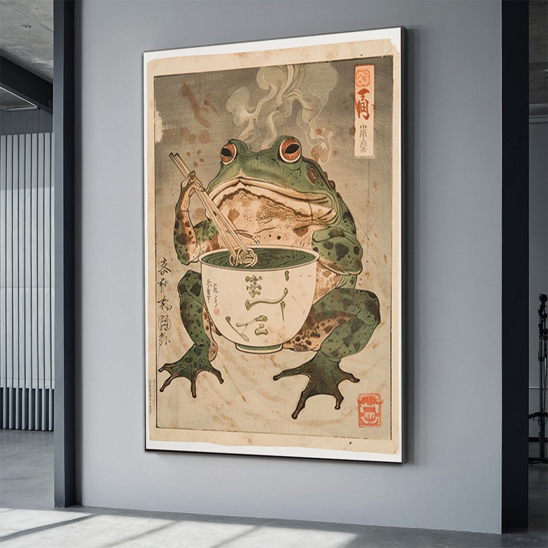 Japanese Frog Framed Canvas Wall Art Matsumoto Hoji Wall Art Decor ...