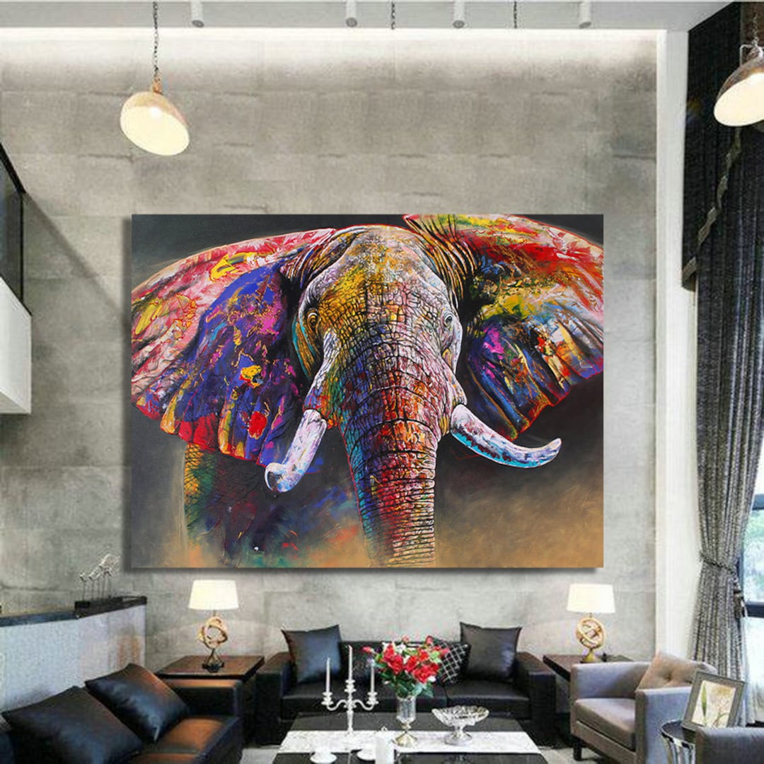Elephant Wall Art, Elephant Canvas, Elephant Poster, Elephant Photo ...