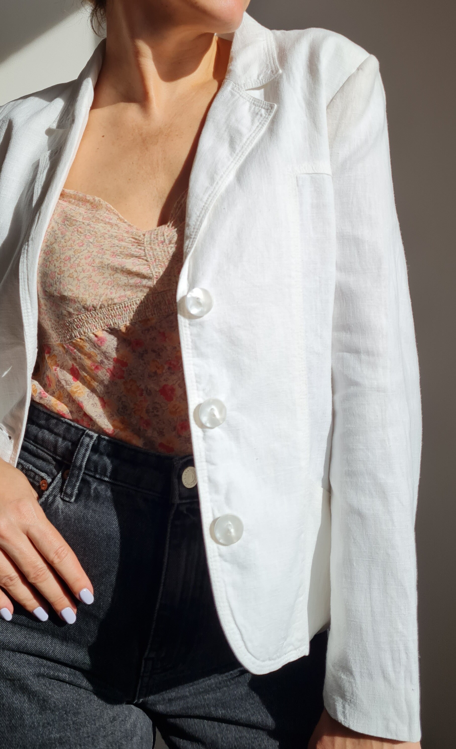 100% Ramie Mac Scott Snow White Vintage 90's Blazer - Etsy