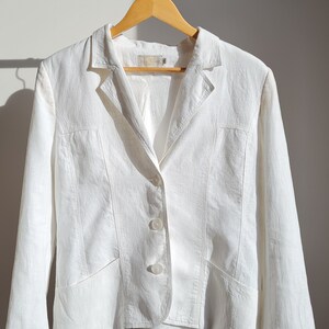 100% Ramie Mac Scott Snow White Vintage 90's Blazer - Etsy