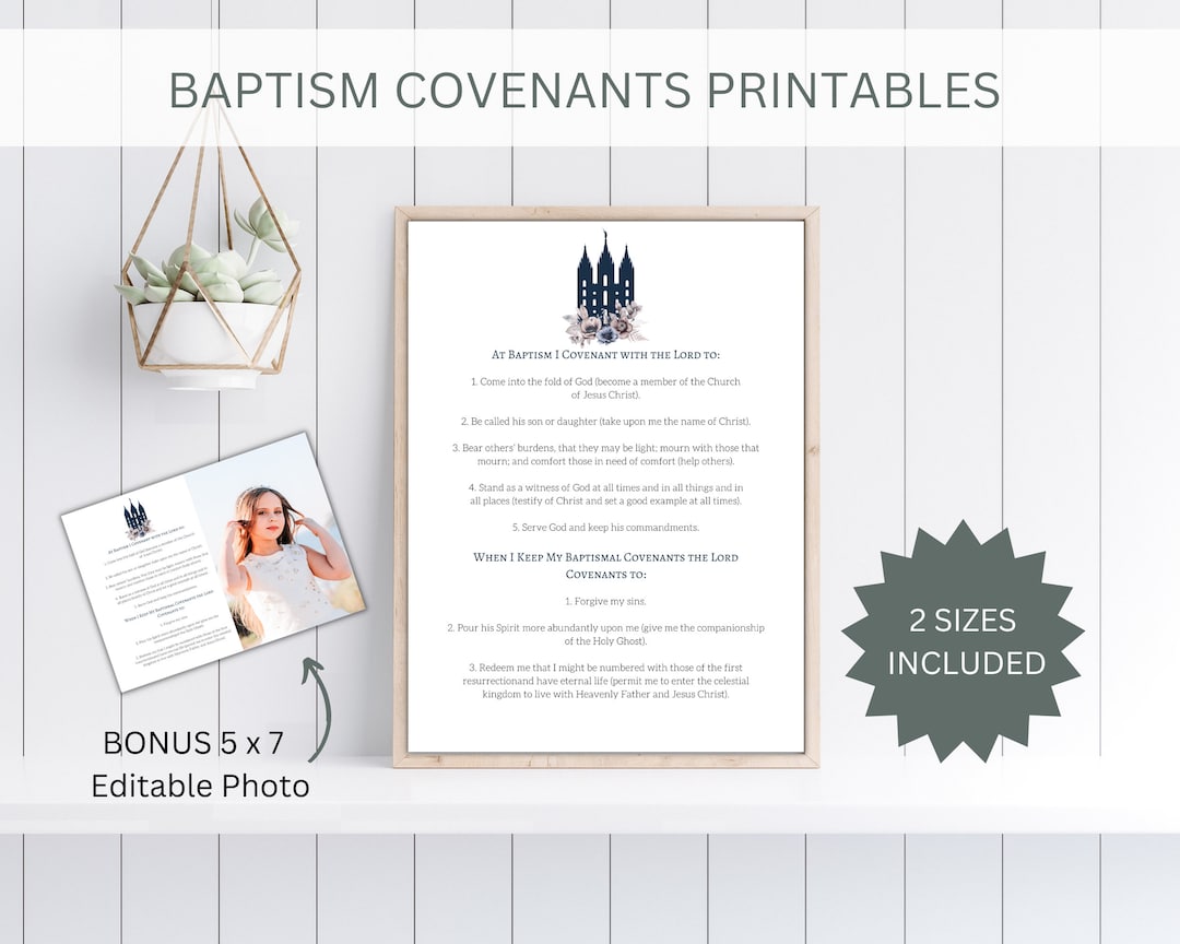 LDS Baptism Covenant Set Printable Baptism Set Baptism Bundle Printable ...
