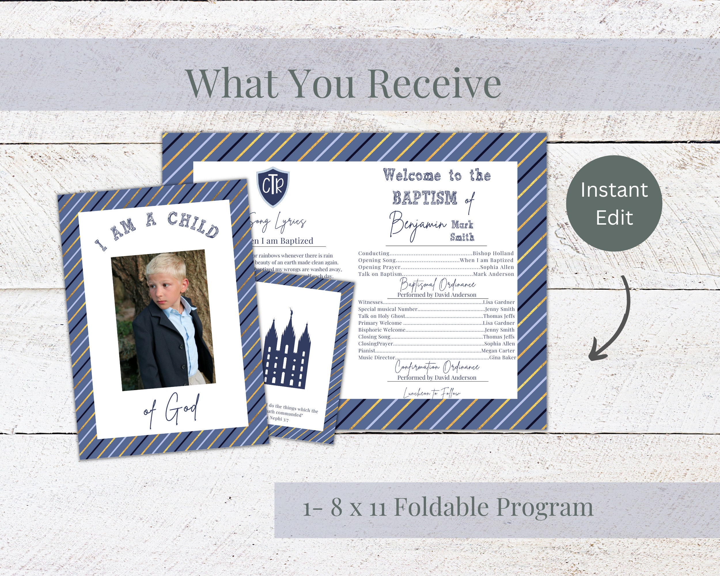 Customizable LDS Baptism Program Editable Program Editable Template ...
