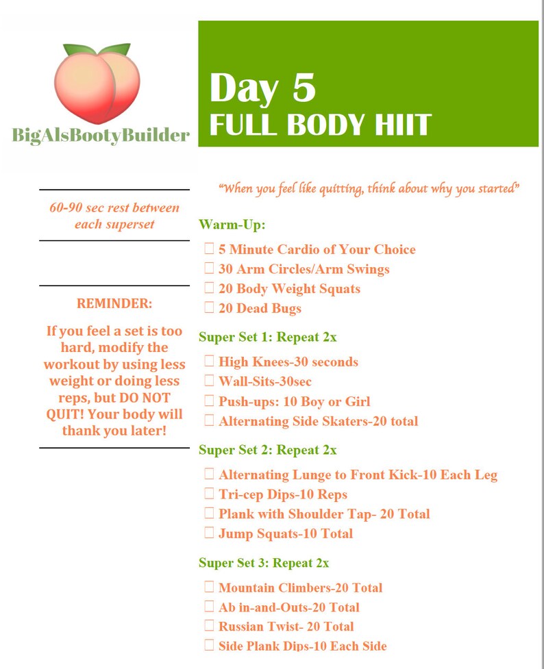 E-book 14 Day Workout Plan-at HOME Workouts-no Equipment Required - Etsy