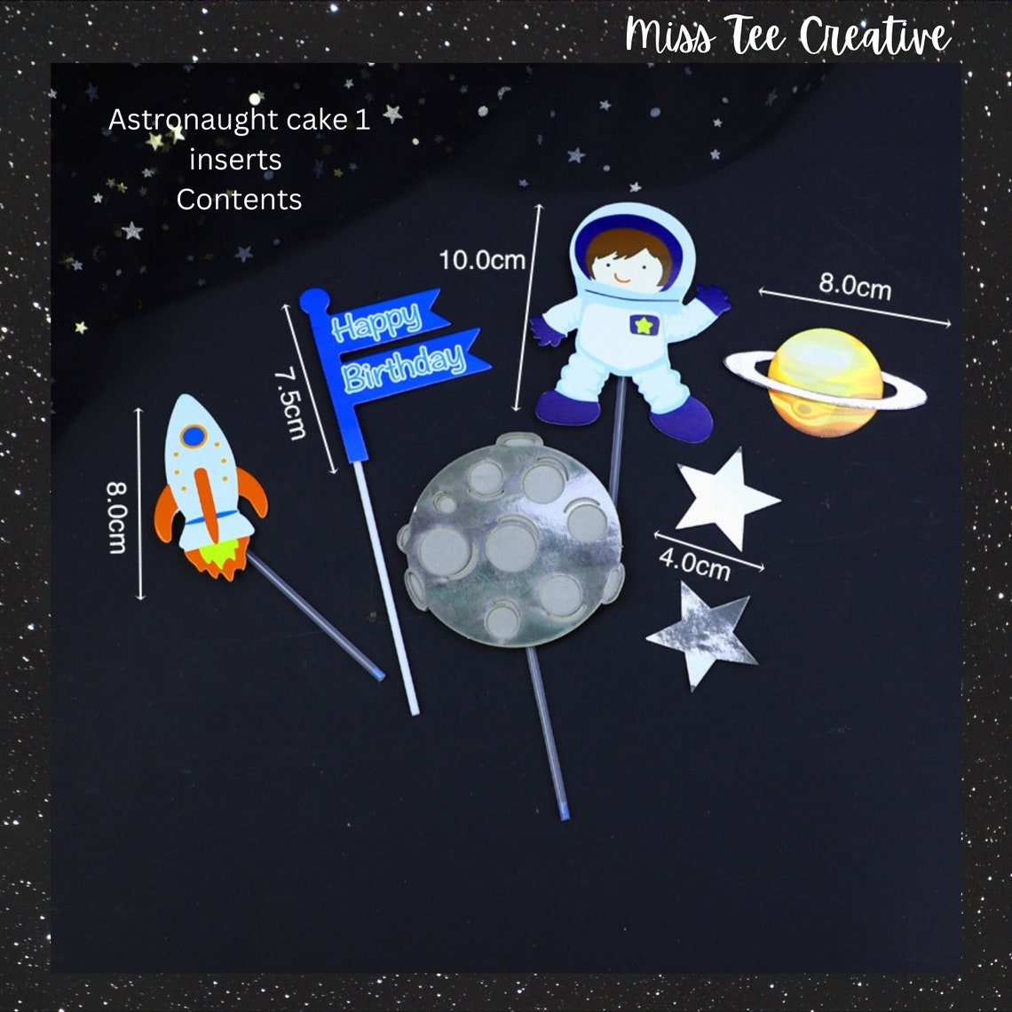 Space Themed Cake Topper Set Spaceship Cake Theme Astronaut Theme ...