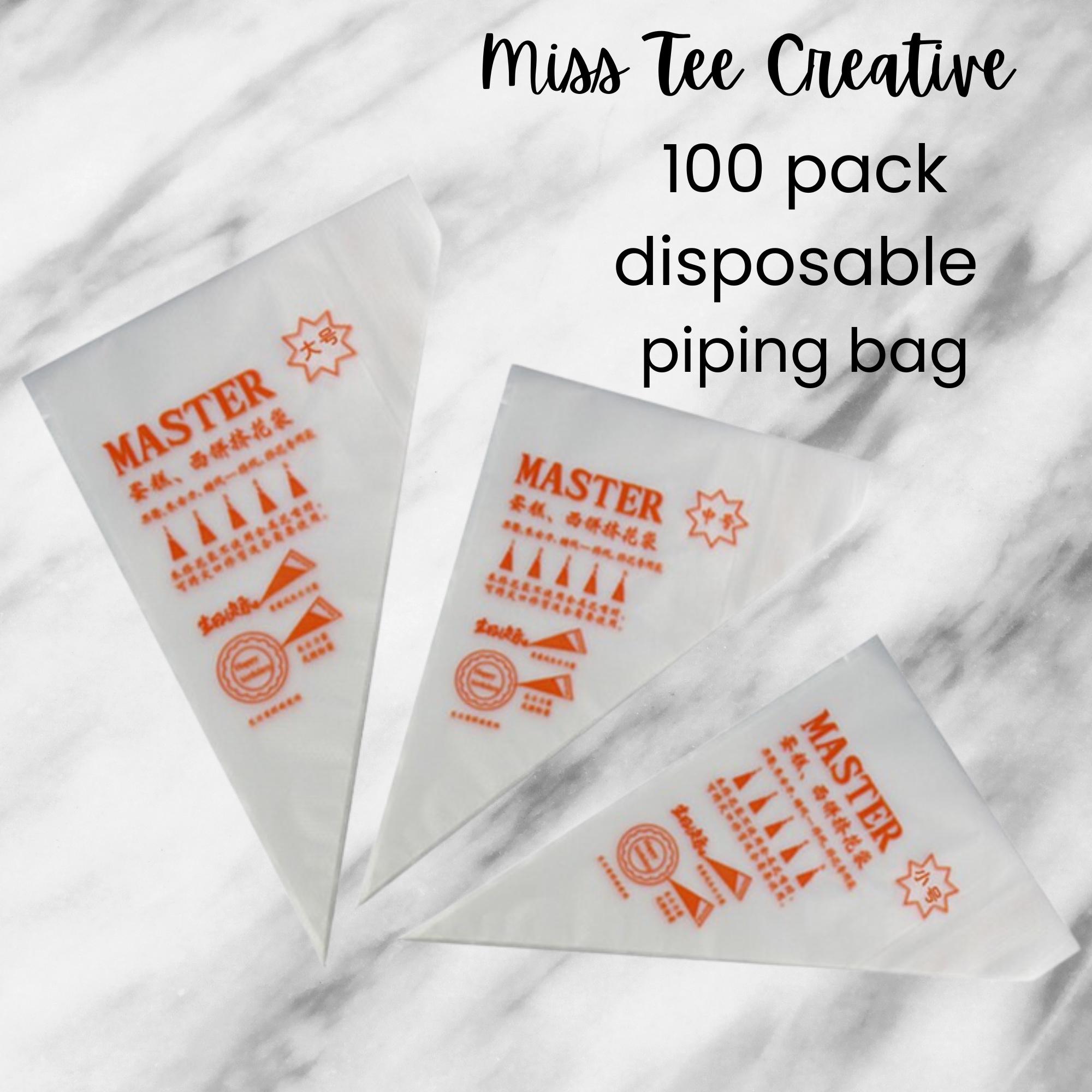 100 Pack Disposable Piping Bags Multi Pack Cake Decorating Tools Cream ...