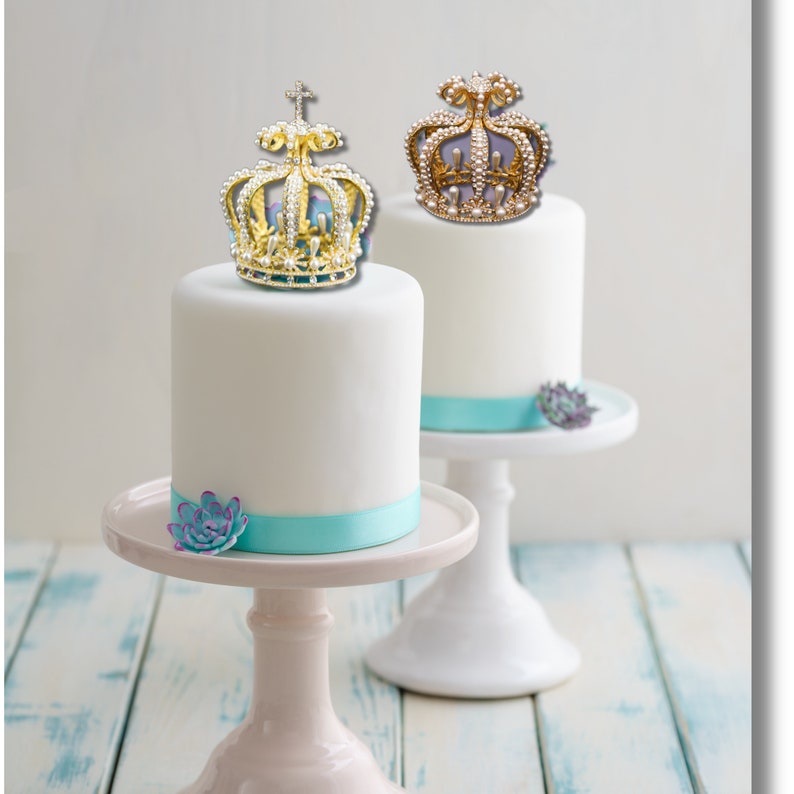 Mini Crown Cake Decoration Baroque Crown Cake Topper Royal Headpiece - Etsy