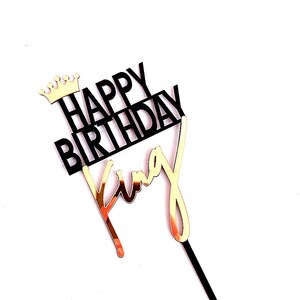 Crown Happy Birthday King Queen Princess Prince Acrylic Cake Topper - Etsy