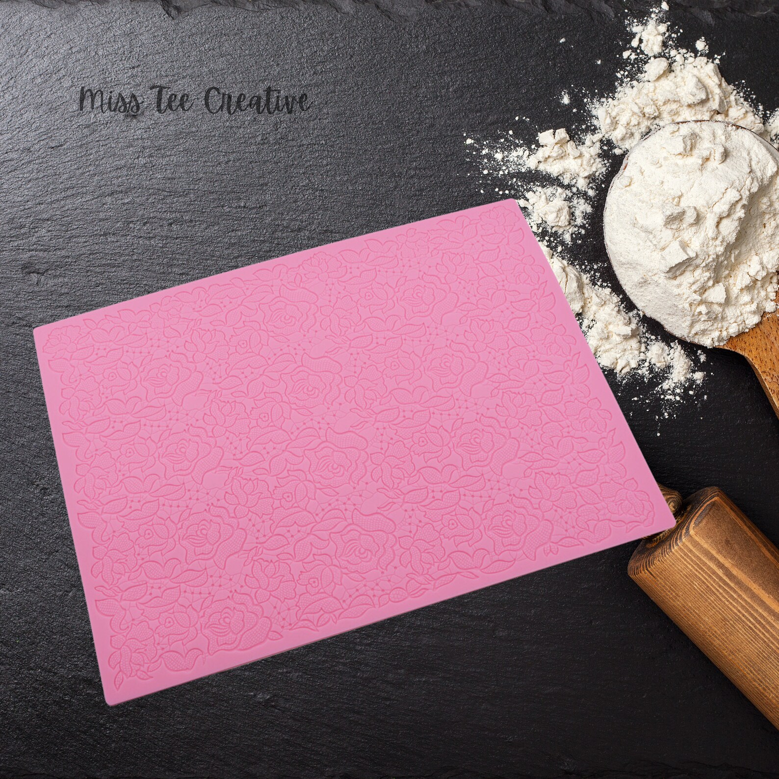 Rose Lace Cake Silicon Mold Floral Lace Design Silicon Mat for Cake ...