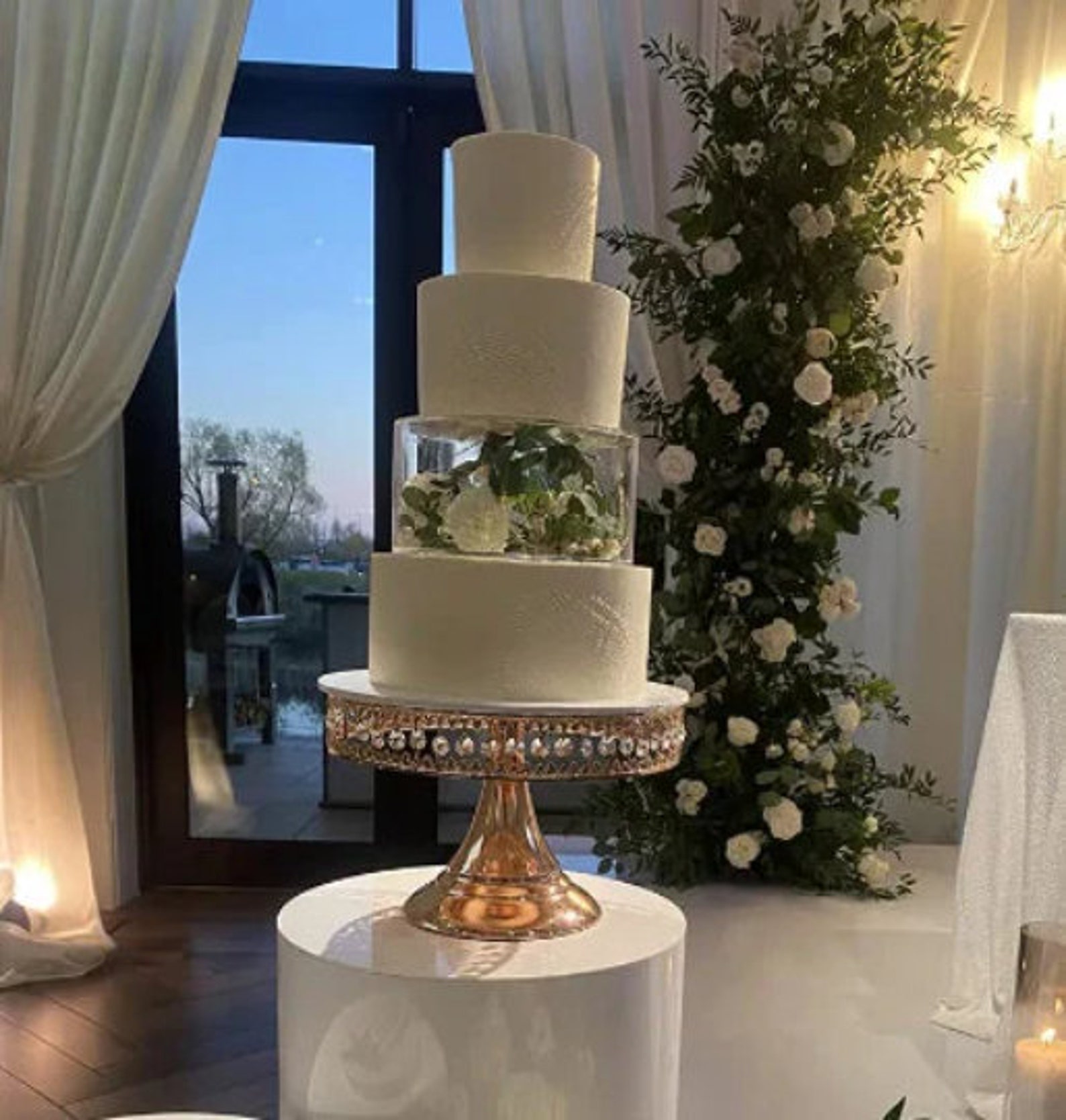 Clear Acrylic Cake Stand Fillable Cake Display Cake Tier Cake Riser Box ...