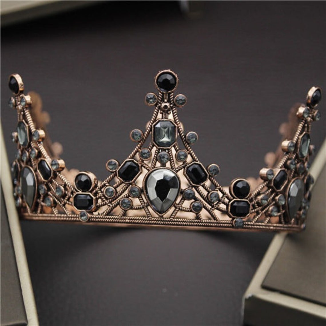 Crown Cake Topper Black Jewel Crown Cake Decor Cake Decorating - Etsy