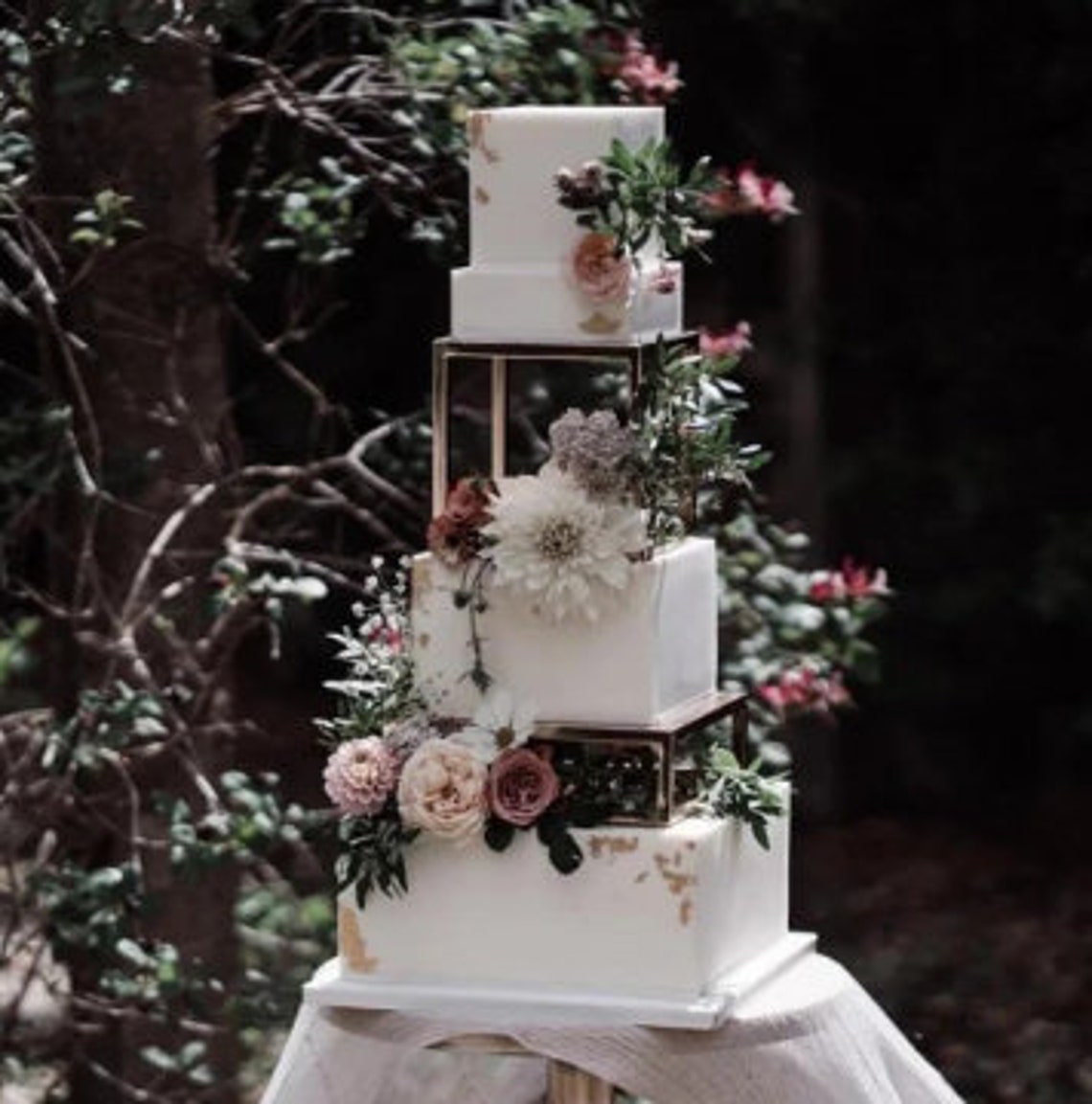 3 Pack Metallic Square Cake Separator 3 Pk Golden Round Cake Divider ...