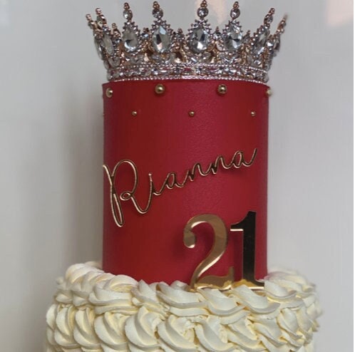 Royal Crown Cake Topper Crown Cake Decoration Rhinestone Crown Cake ...